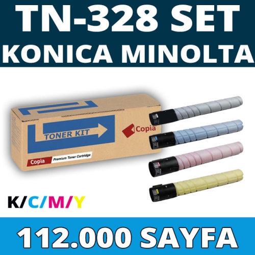 KOPYA COPIA YM-TN328-SET KONICA MINOLTA & DEVELOP TN328K/TN328C/TN328M ...