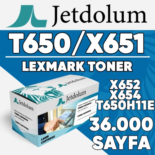 JETDOLUM JET-T650H LEXMARK T650 / T650H11E & X651/652/654 36000 Sayfa ...
