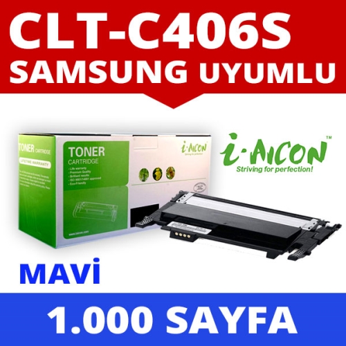 I-AICON C-C406S SAMSUNG CLT-C406S 1000 Sayfa CYAN MUADIL Lazer ...