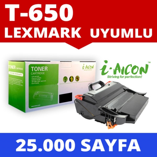 I-AICON C-T650 LEXMARK T650H11E 25000 Sayfa BLACK MUADIL Lazer ...