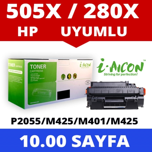 I-AICON C-CE505 Jumbo HP CE505X/CF280X/CRG719H 10000 Sayfa BLACK MUADIL ...