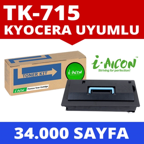 I-AICON C-K-TK715 KYOCERA TK-715 34000 Sayfa SİYAH-BEYAZ MUADIL Lazer ...