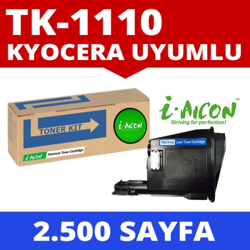 I-AICON C-K-TK1110 KYOCERA TK-1110 2500 Sayfa SİYAH-BEYAZ MUADIL Lazer ...