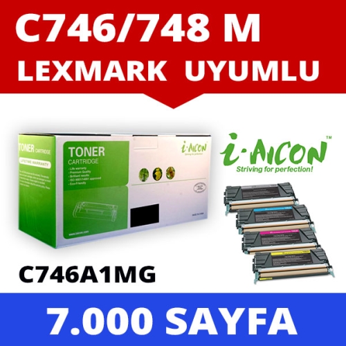 I-AICON C-C746/C748M LEXMARK C746H1MG 7000 Sayfa RENKLİ MUADIL Lazer ...