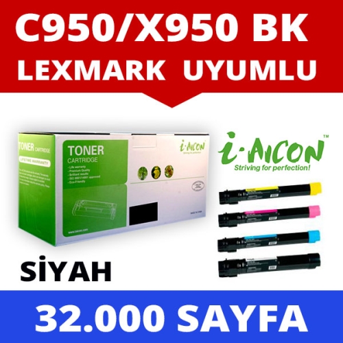 I-AICON C-C950/X950K LEXMARK C950/X950 C950X2KG X950X2KG BK 32K 32000 ...