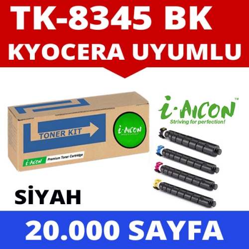 I-AICON C-TK8345BK KYOCERA TK-8345 20000 Sayfa SİYAH-BEYAZ MUADIL Lazer ...