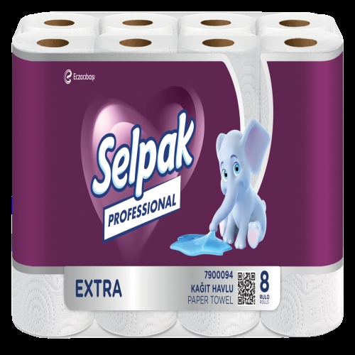 SELPAK PROFESSIONAL 7906608 EXTRA 8'li x 3 RULO 42,5 g/m² ÇİFT KAT ...