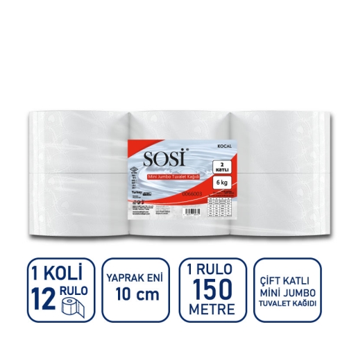 SOSİ SOSİ 6003 Kokusuz 12'li RULO 32 g/m² ÇİFT KAT Tuvalet Kağıdı