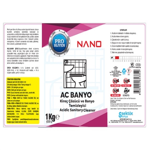 PROHİJYEN NANO AC BANYO 1 x 0,95 lt PF-013 1 Kireç Çözücü