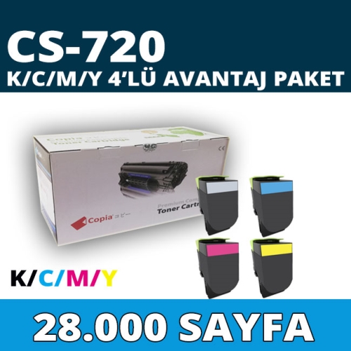 KOPYA COPIA YM-CS720-SET LEXMARK CS720/725/CX725 28000 Sayfa 4 RENK ...