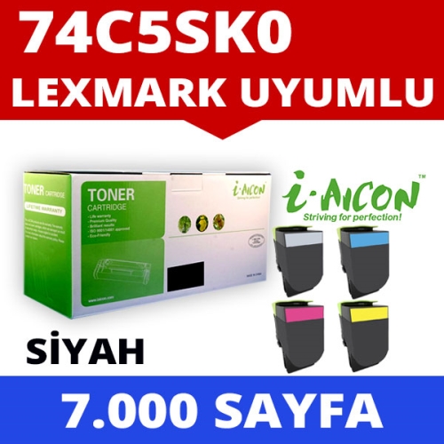 I-AICON C-LEX-74C5SK0 LEXMARK 74C5SK0 7000 Sayfa BLACK MUADIL Lazer ...