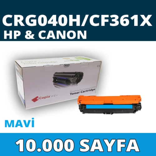 KOPYA COPIA YM-CF361X CANON CRG-040H/CF361X 10000 Sayfa CYAN MUADIL ...